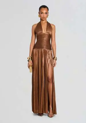 Halterneck Metallic Dresses