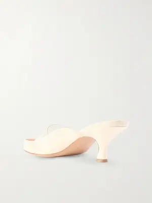 Chloé Junie Leather-trimmed Tpu Mules - White