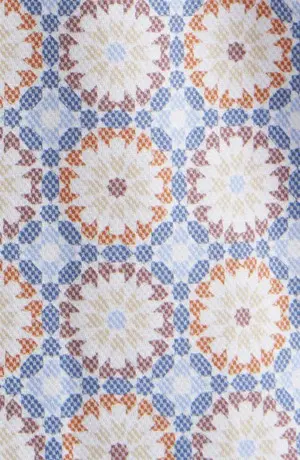 Johnston & Murphy Xc Flex Ascend Short Sleeve Button-up Shirt - Multi Mosaic