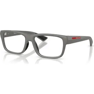 Prada 56mm Rectangle Optical Glasses - Grey
