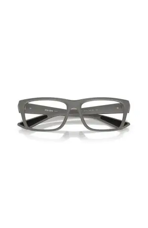 Prada 56mm Rectangle Optical Glasses - Grey