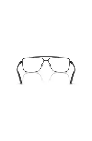 Versace Rectangle Full Rim Metal Eyeglasses - Black
