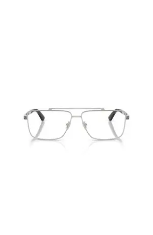 Versace 58mm Rectangle Optical Glasses - Silver