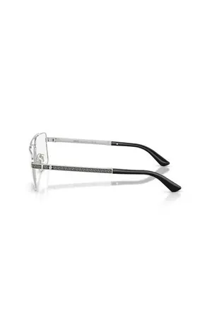 Versace 58mm Rectangle Optical Glasses - Silver