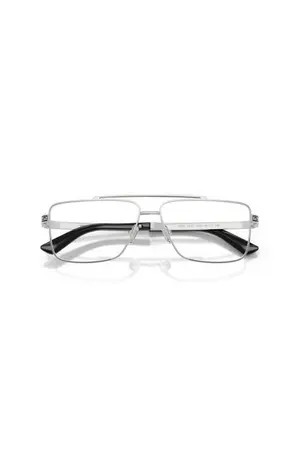 Versace 58mm Rectangle Optical Glasses - Silver