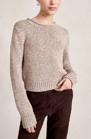 LA LIGNE Marled Mini Marina Rollneck Sweater - Marled Tan