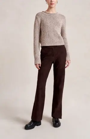 LA LIGNE Marled Mini Marina Rollneck Sweater - Marled Tan