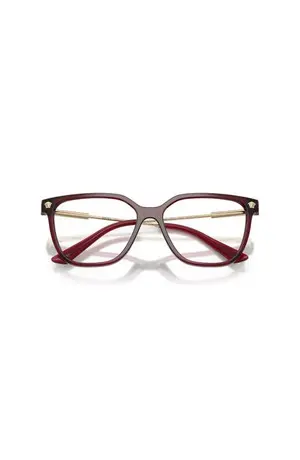 Versace 53mm Square Optical Glasses - Red