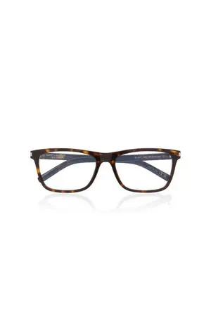 Saint Laurent 58mm Rectangle Optical Glasses - Tortoise