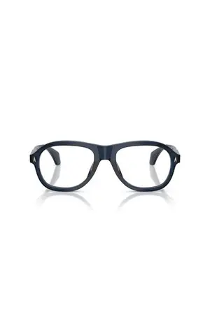Moncler 55mm Rectangle Optical Glasses - Blue