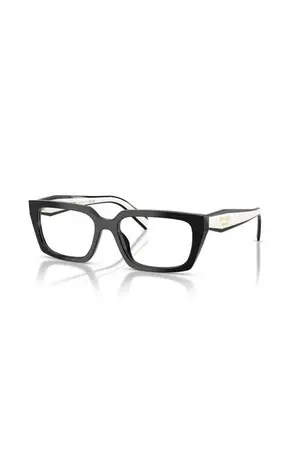 Prada 55mm Rectangle Optical Glasses - Black
