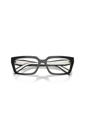 Prada 55mm Rectangle Optical Glasses - Black