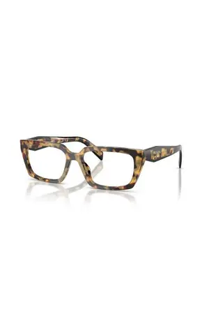 Prada 55mm Rectangle Optical Glasses - Tortoise
