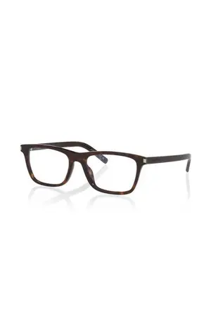 Saint Laurent 56mm Rectangle Optical Glasses - Tortoise