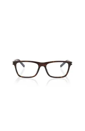 Saint Laurent 56mm Rectangle Optical Glasses - Tortoise