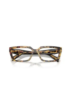 Prada 53mm Rectangle Optical Glasses - Tortoise