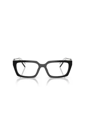 Prada 55mm Rectangle Optical Glasses - Black