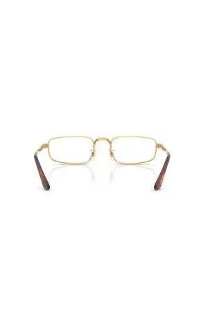 Ray-ban Rectangle Full Rim Eyeglasses - Gold