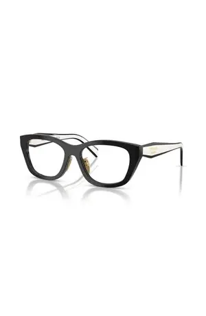 Prada 53mm Irregular Optical Glasses - Black