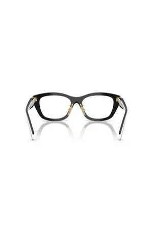 Prada Irregular Cat-eye Full Rim Acetate Eyeglasses - Black