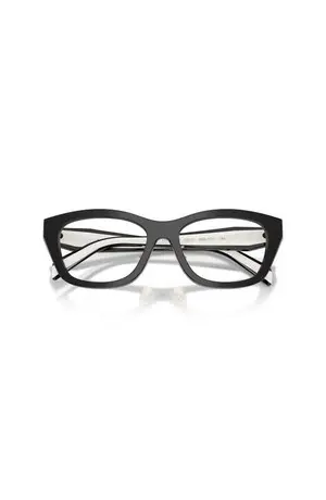 Prada Irregular Cat-eye Full Rim Acetate Eyeglasses - Black