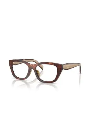 Prada 53mm Irregular Optical Glasses - Brown