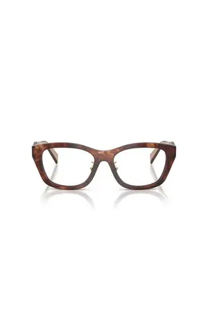 Prada 53mm Irregular Optical Glasses - Brown