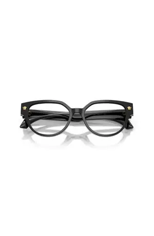 Versace 53mm Cat Eye Optical Glasses - Black