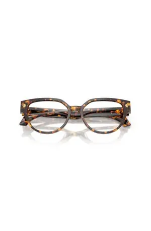 Versace 53mm Cat Eye Optical Glasses - Tortoise