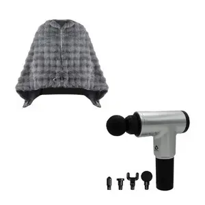 PURSONIC Heated Poncho & 6-speed Deep Tissue Massager - Grey