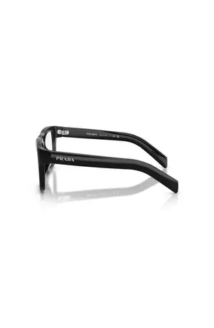 Prada 52mm Rectangle Optical Glasses - Black