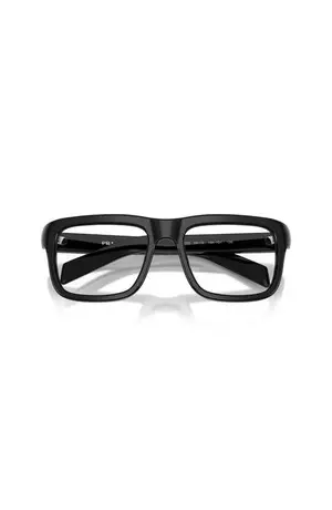 Prada 52mm Rectangle Optical Glasses - Black