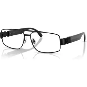 Versace 56mm Rectangle Optical Glasses - Black