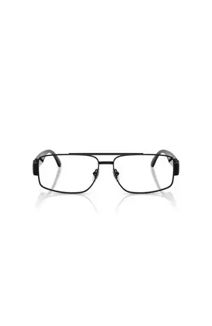 Versace Rectangle Full Rim Metal Eyeglasses - Black