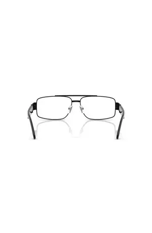 Versace Rectangle Full Rim Metal Eyeglasses - Black