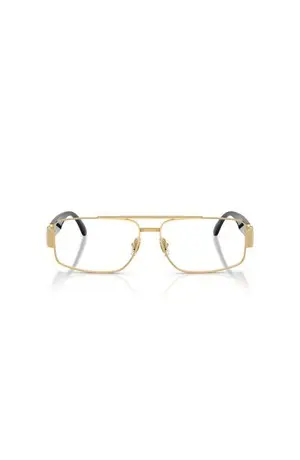 Versace 56mm Rectangle Optical Glasses - Gold