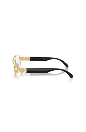 Versace 56mm Rectangle Optical Glasses - Gold