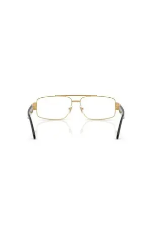 Versace 56mm Rectangle Optical Glasses - Gold