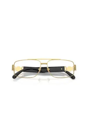Versace 56mm Rectangle Optical Glasses - Gold