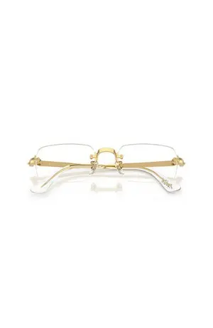 Ray-ban 54mm Rectangle Optical Glasses - Gold