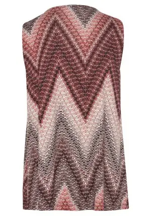 LASCANA Printed V-neck Tank Top - Bordeaux Multi