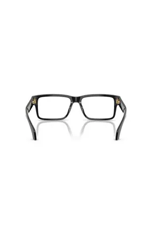 Versace 56mm Rectangle Optical Glasses - Black