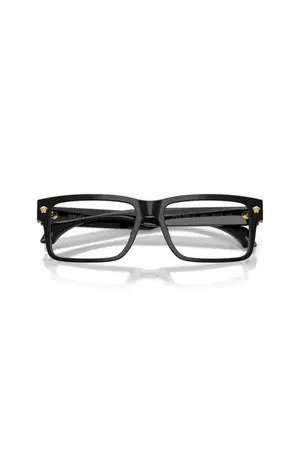 Versace 56mm Rectangle Optical Glasses - Black