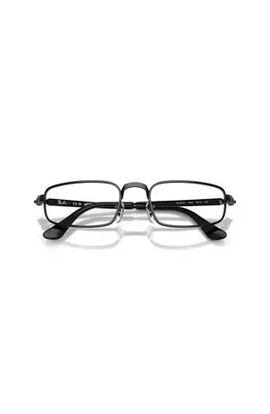 Ray-ban Rectangle Full Rim Metal Eyeglasses - Black