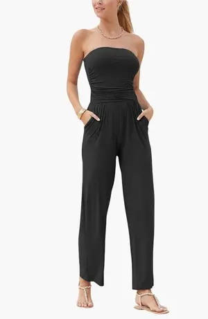 LASCANA Strapless Jumpsuit - Black