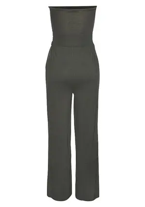 LASCANA Strapless Jumpsuit - Olive