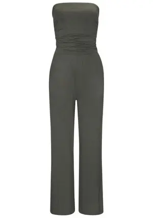 LASCANA Strapless Jumpsuit - Olive