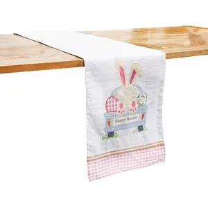 C&F HOME Happy Easter" Pickup Truck Bunny Rabbit Table Runner 13" X 72