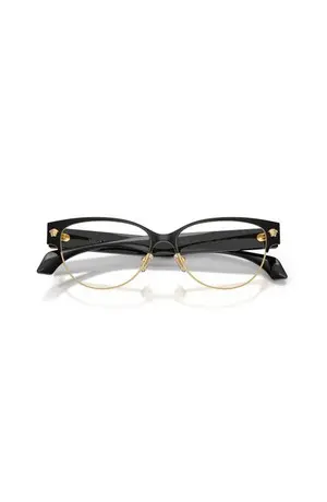 Versace 53mm Cat Eye Optical Glasses - Black