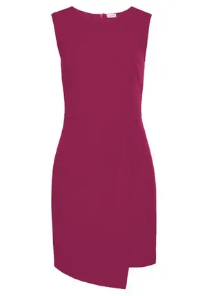 LASCANA Sleeveless Asymmetrical Hem Dress - Fuchsia